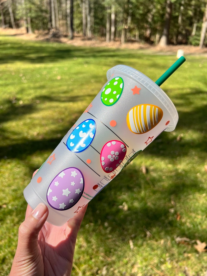 Easter Cup Easter Egg Starbucks Reusable Cold Cup Bunny Cup - Etsy
