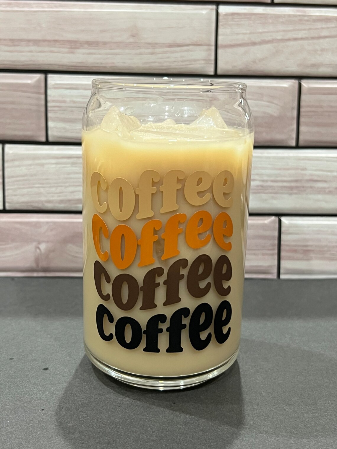 Coffee Design Glass Libby Coffee Glass Coffee Glass Gifts - Etsy