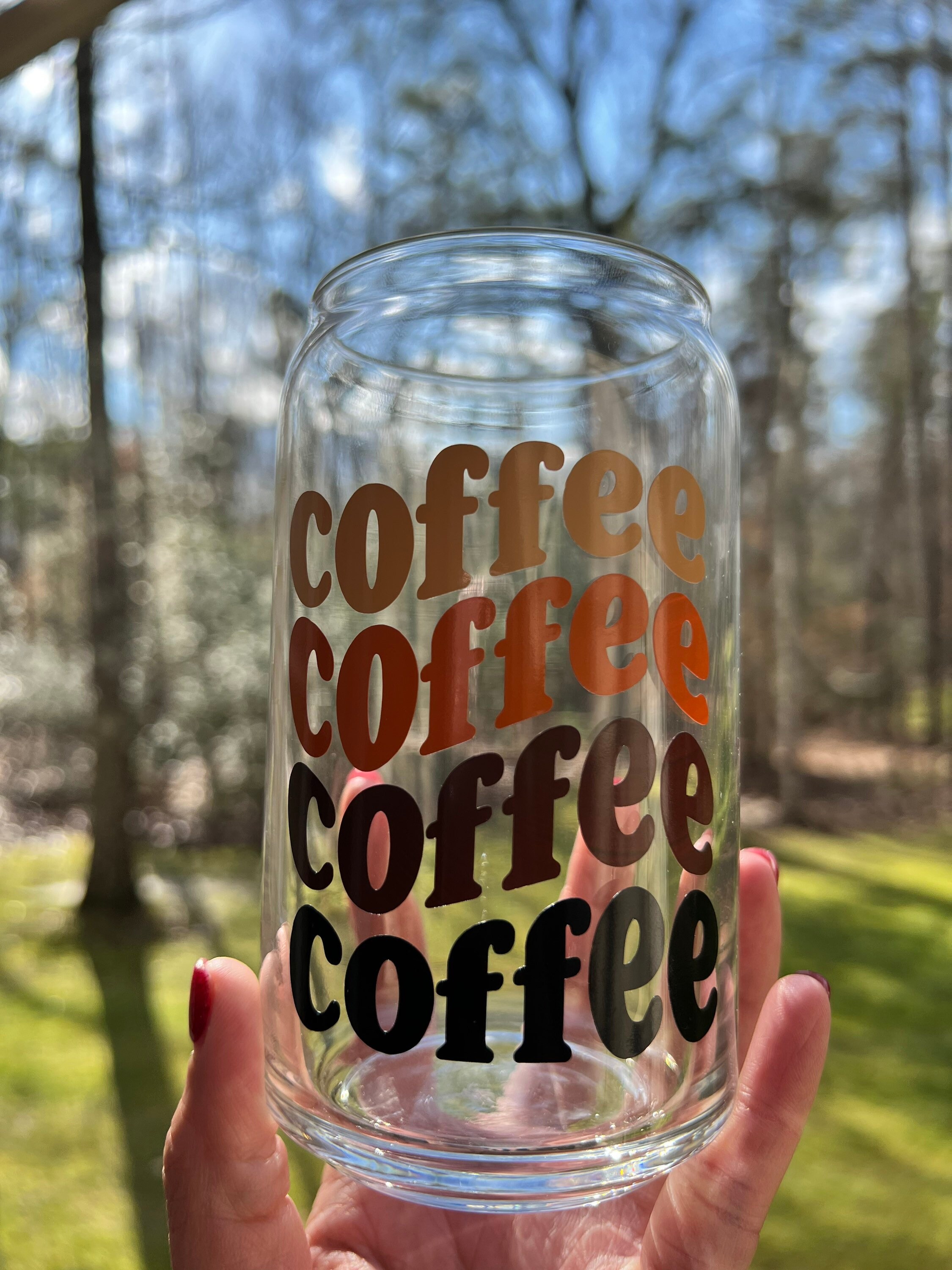 Coffee Design Glass Libby Coffee Glass Coffee Glass Gifts - Etsy
