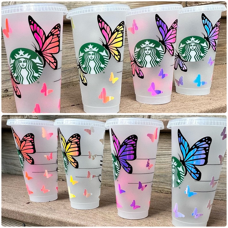 Butterfly Starbucks Reusable Cold Cup Butterfly Cup - Etsy