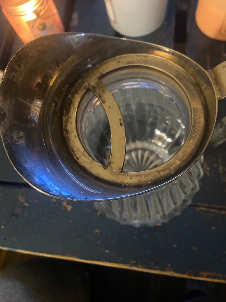 Vintage Godinger Silver Plate Lead Crystal Water Pitcher Ice Guard ...