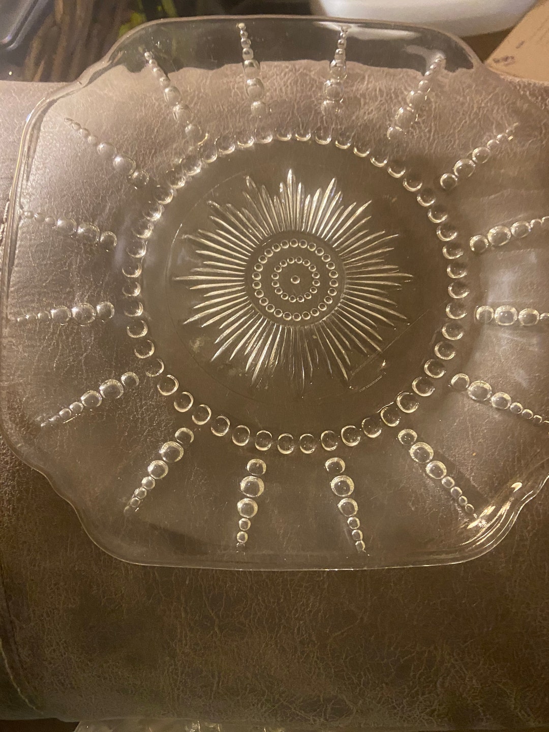 Federal Glass Bread Plate Set of 8 Vintage Clear Glass, Columbia ...