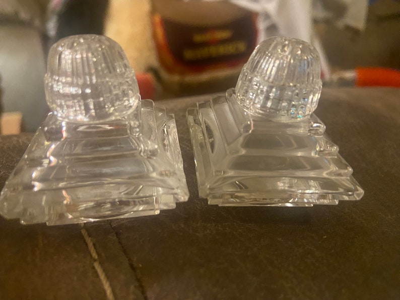 Vintage Art Deco Pyramid Glass Mini Salt Pepper Shakers - Etsy