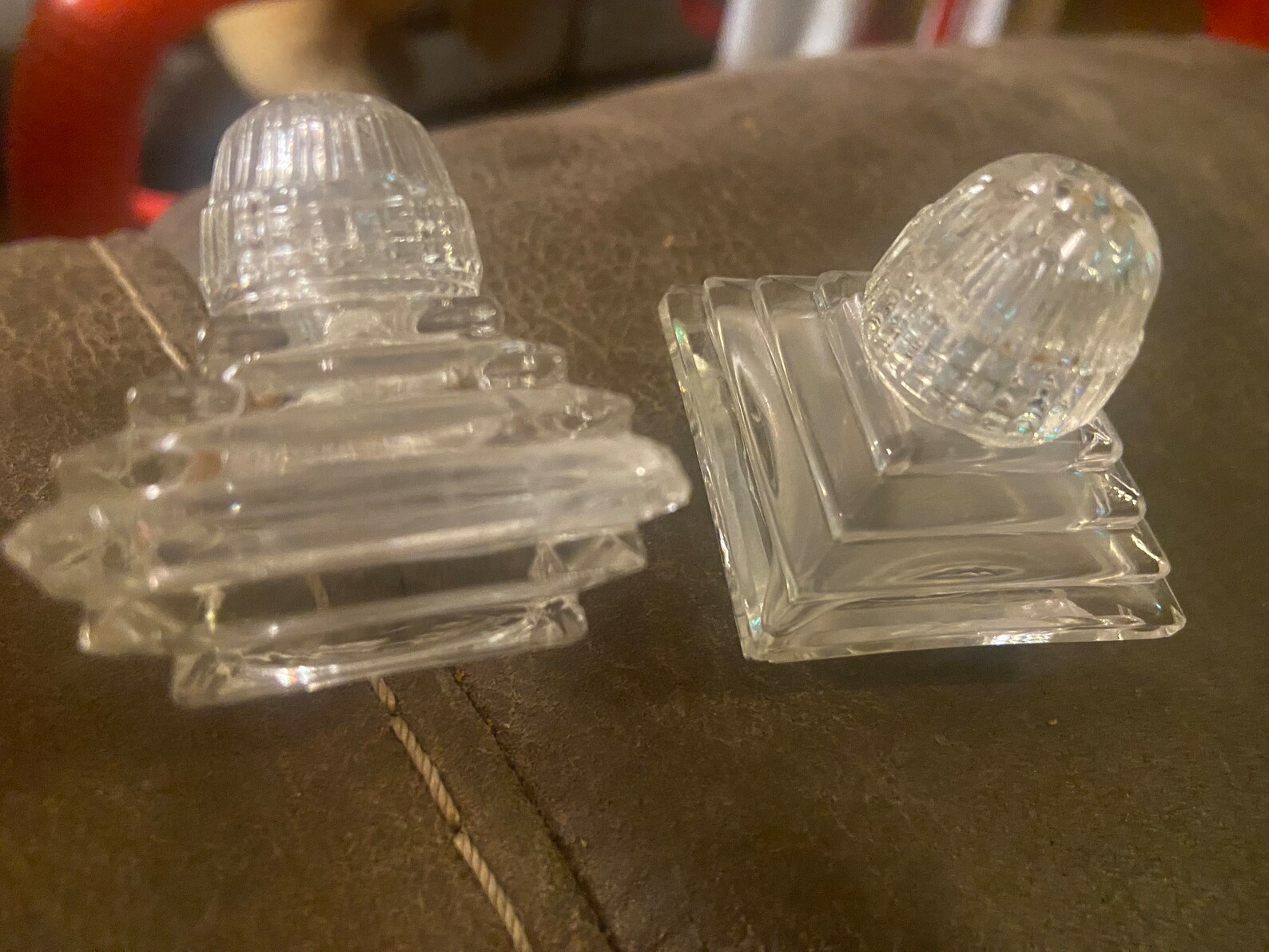 Vintage Art Deco Pyramid Glass Mini Salt Pepper Shakers - Etsy