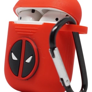Apple AirPod Case Red Deadpool Cover for Decor With Keychain Holder - Etsy