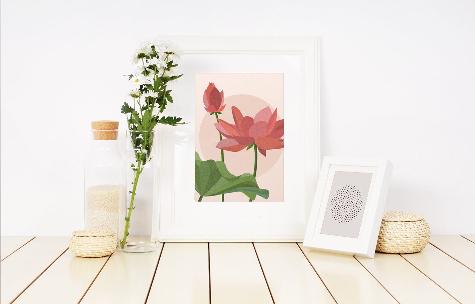 Lotus Flower Minimal Art Print Descarga digital - Etsy España