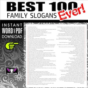 100 BEST Family Reunion Slogans | Word Doc | PDF File | Digital ...