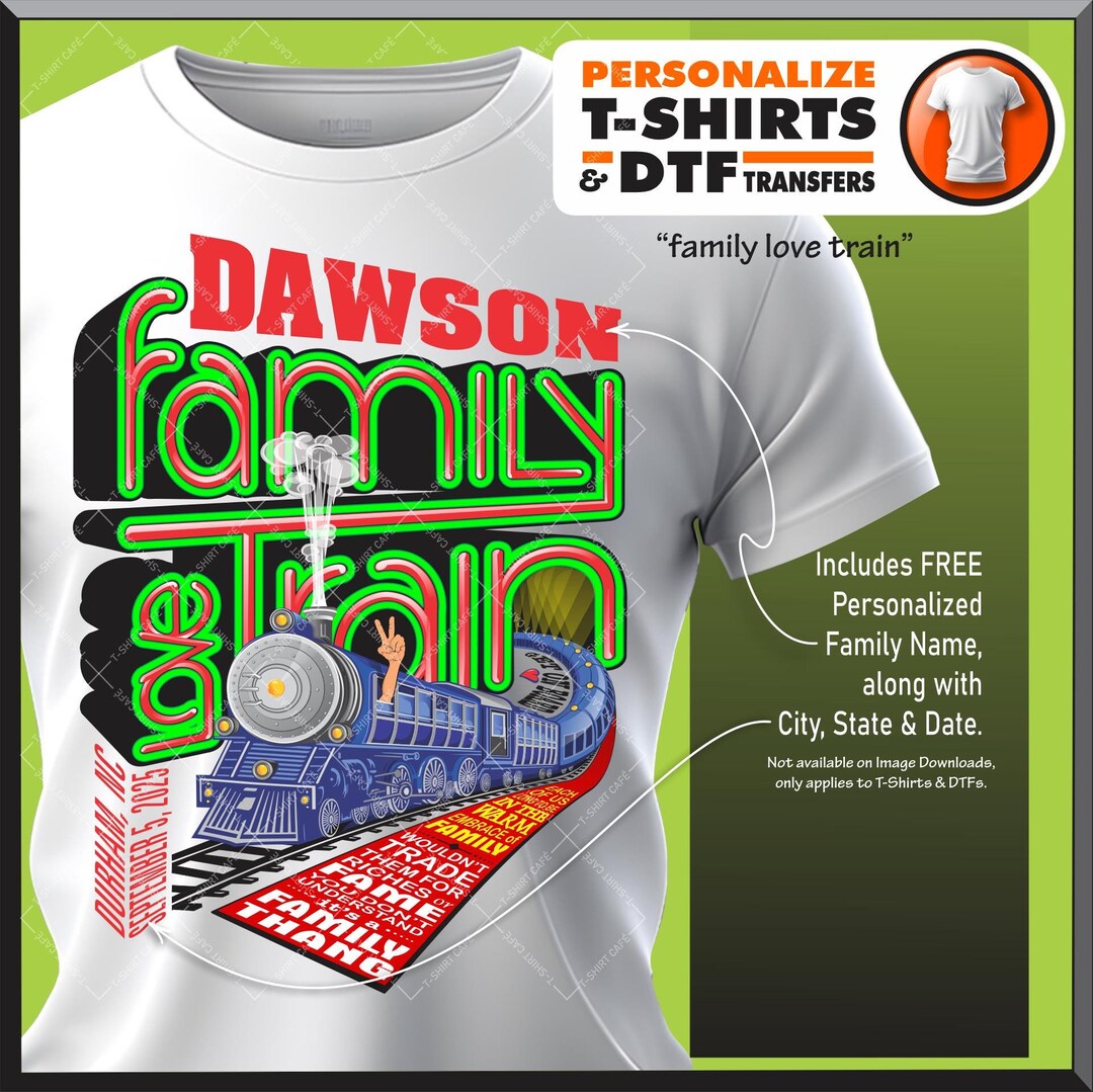 Personalized Family Love Train T-shirt or DTF - Custom Keepsake - Etsy