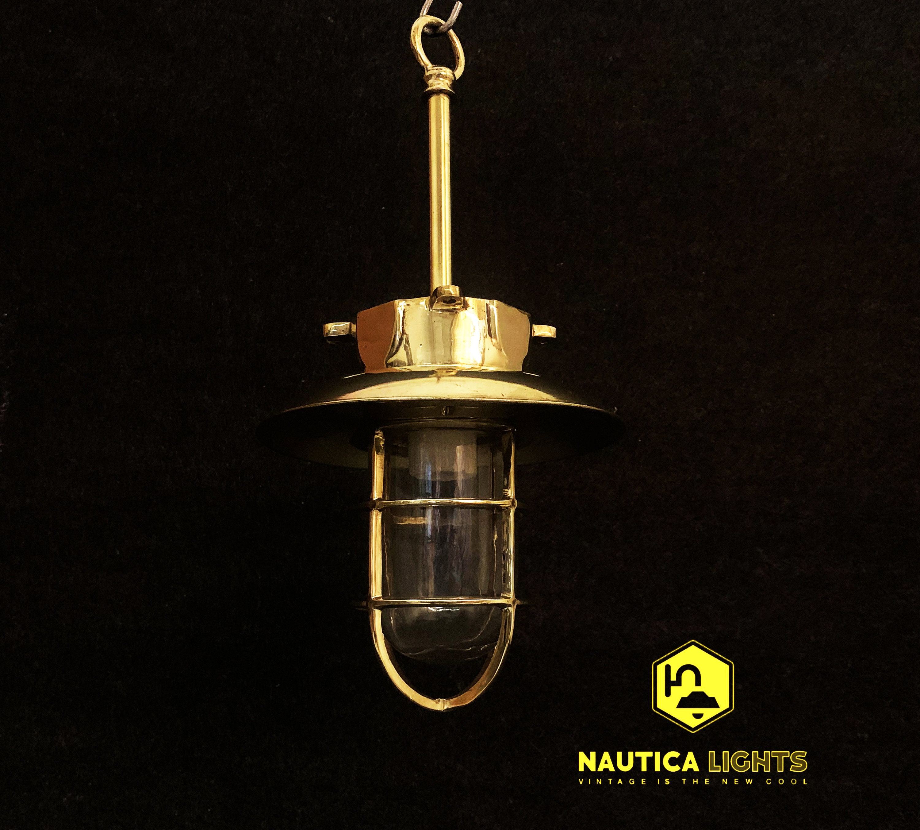 Nautical Antiques Marine Ceiling Decoration Brass Hanging Cargo Light ...