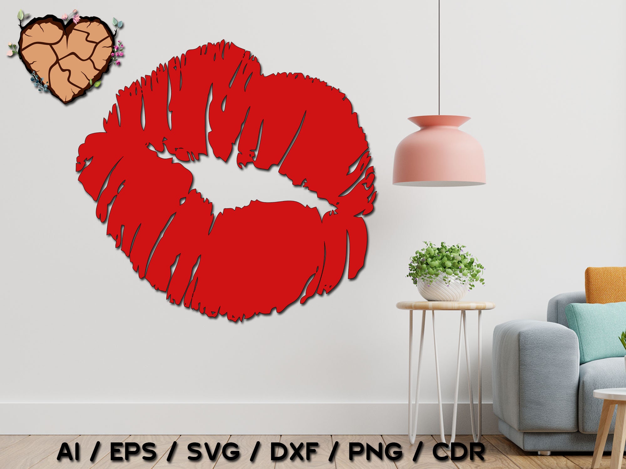 Wall Panel Kiss Kiss Svg Laser Cut File Cnc File Cnc Plan | Etsy