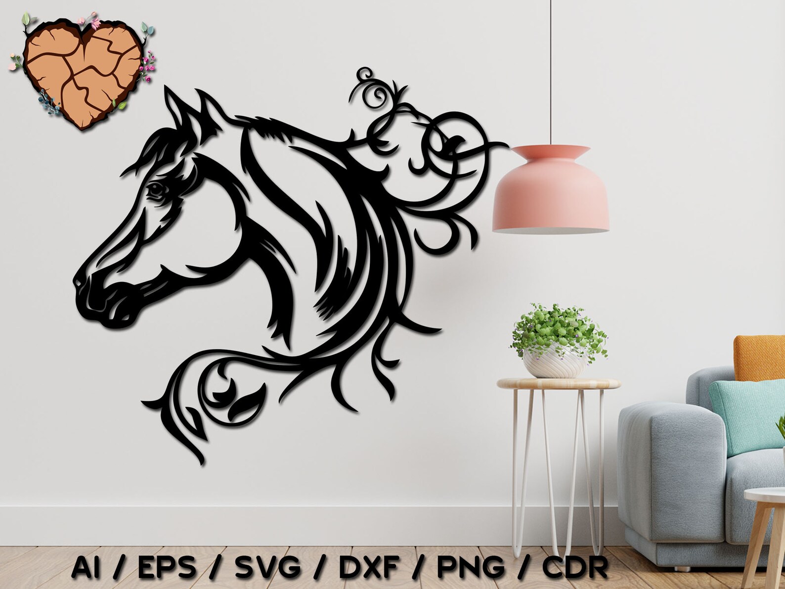 Wall panel layout Horse laser cut files DXF CDRSVG cnc | Etsy