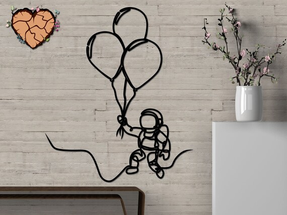 Digital Prints Art & Collectibles Astronaut with ballons papercut ...