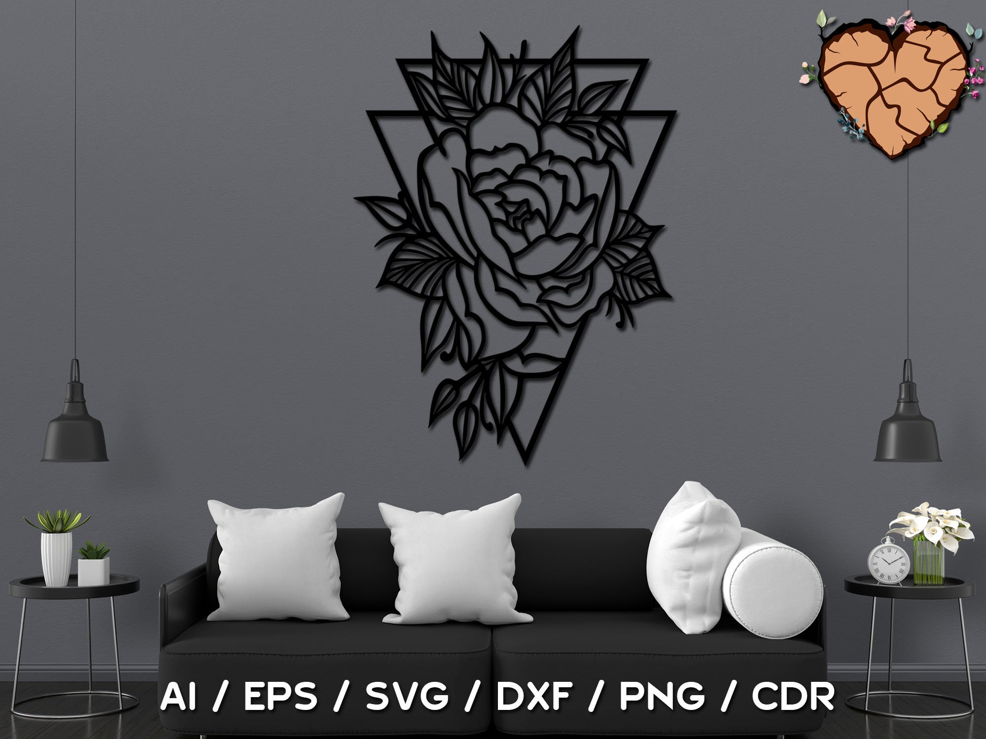 Rose Lasercut Rose Cnc File for Wood Route Cnc Rose Design - Etsy