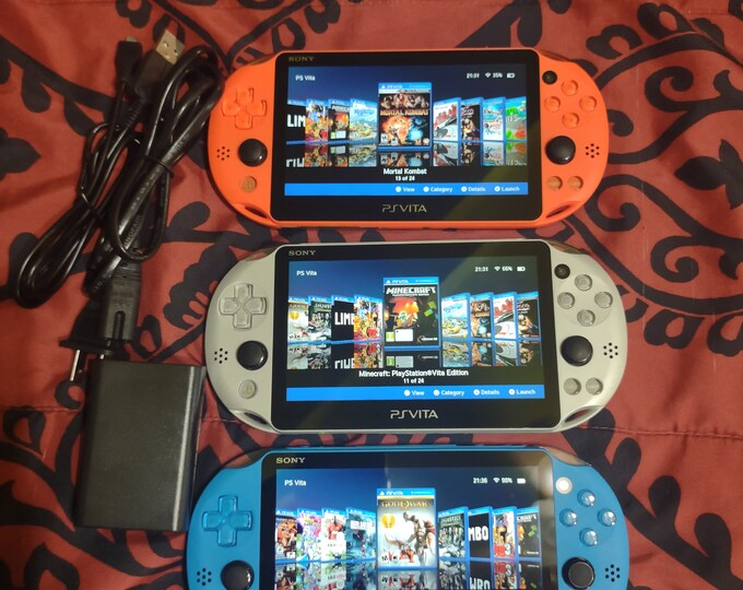 Ps Vita 2000 128gb Fully Loaded With Charger and Retrocollection - Etsy