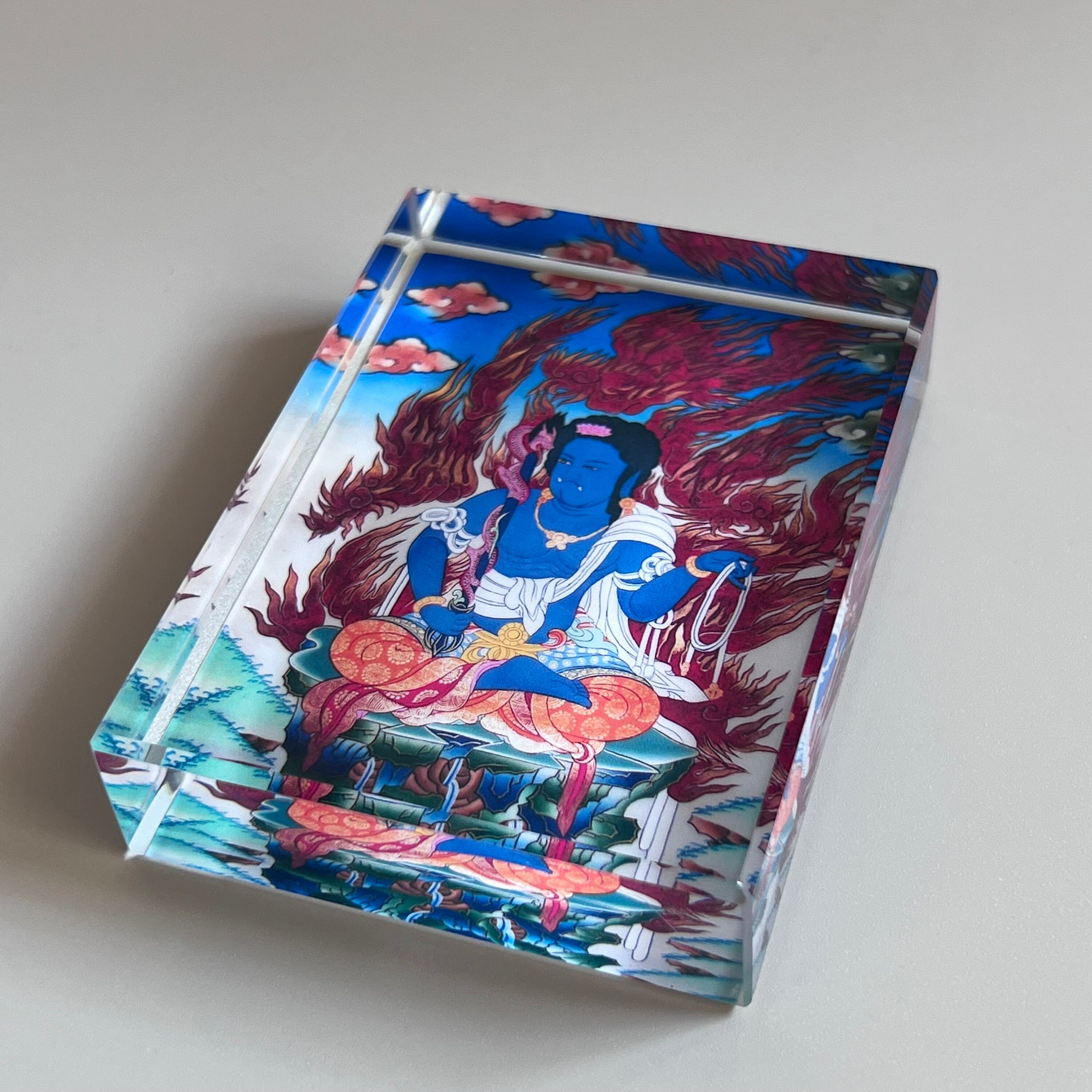 Fudo Myooh Acala Buddhist Metaphysics Painting Art Glass Home Accents ...