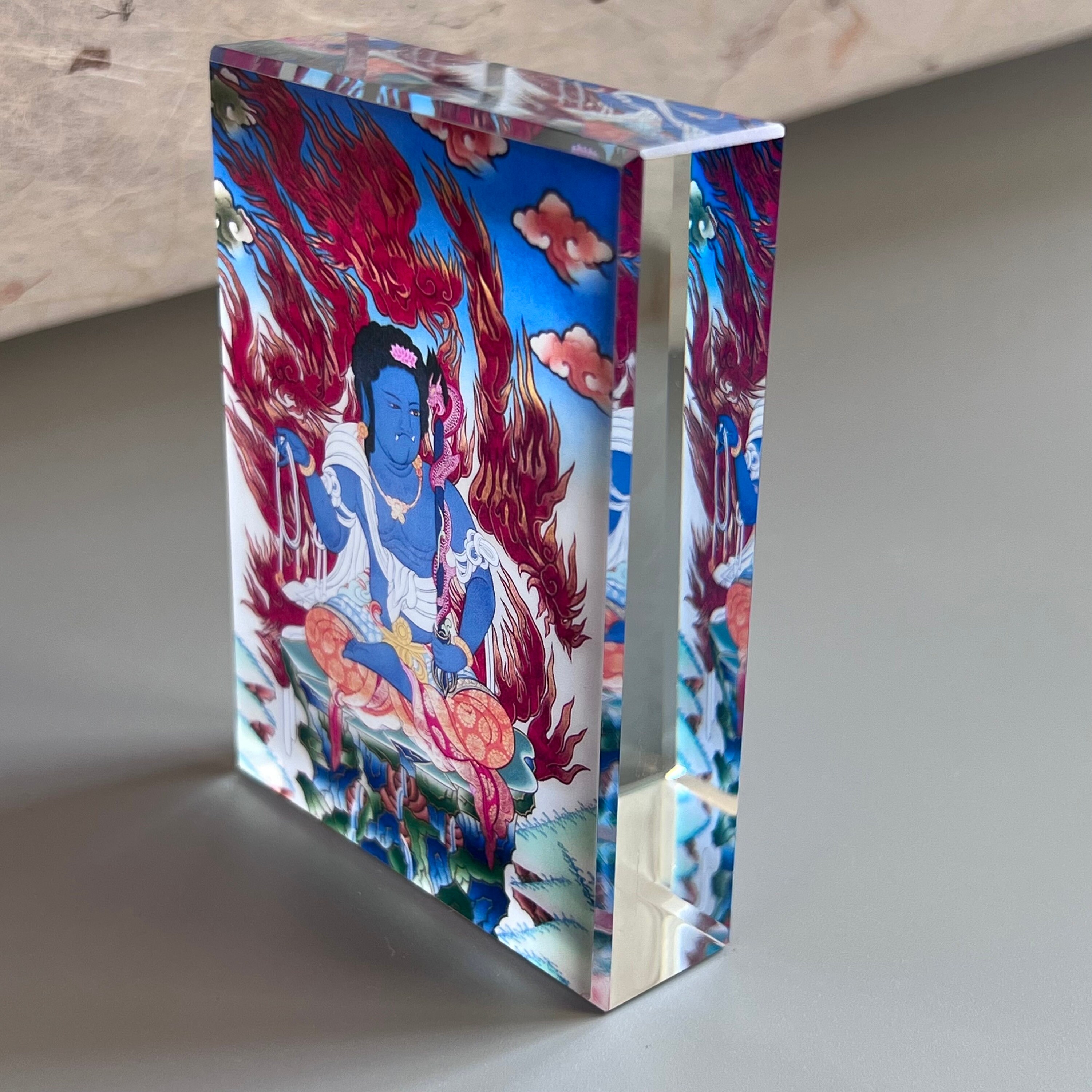 Fudo Myooh Acala Buddhist Metaphysics Painting Art Glass Home Accents ...