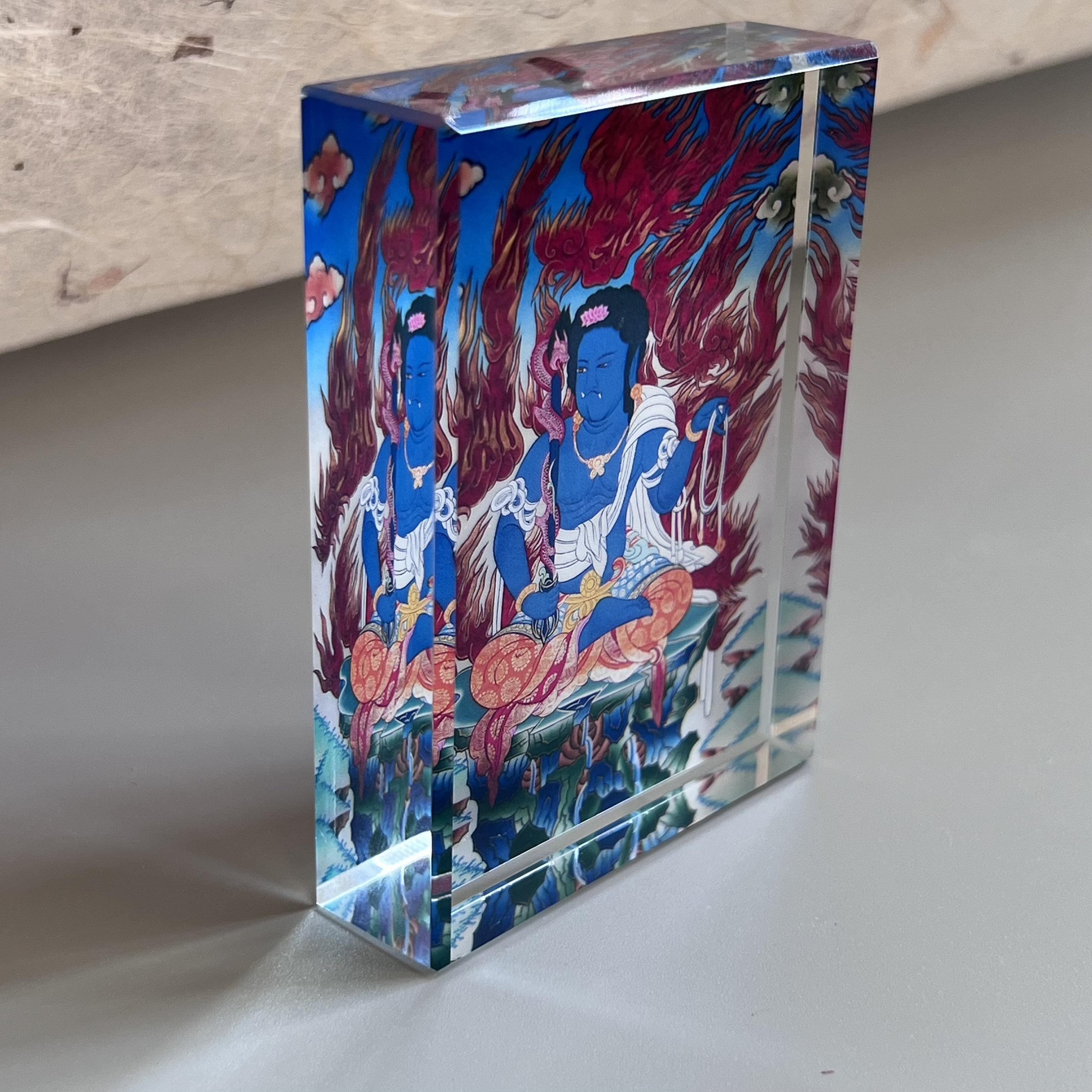 Fudo Myooh Acala Buddhist Metaphysics Painting Art Glass Home Accents ...