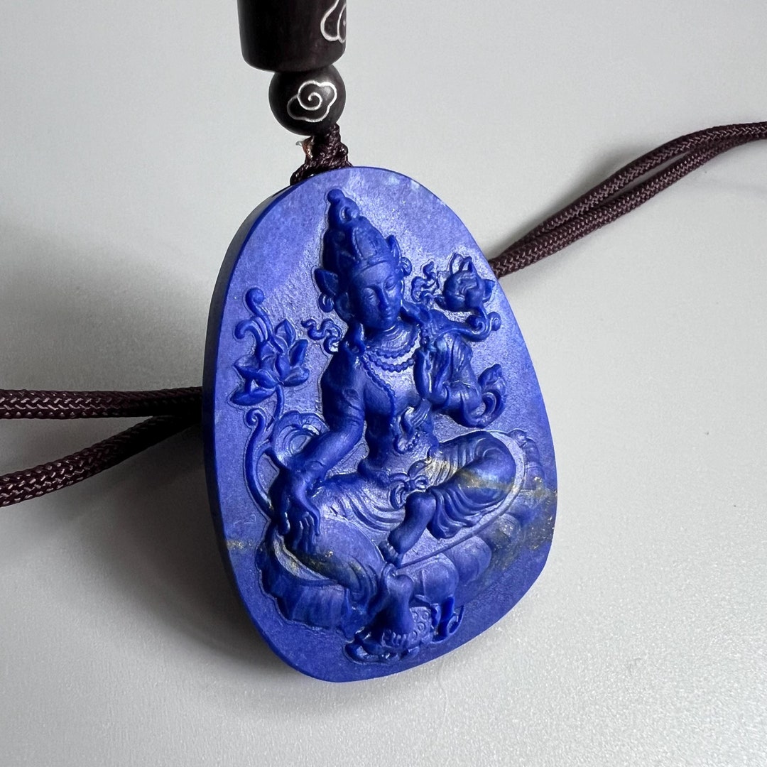 Green Tara Dakini Tibet Tibetan Buddhism Buddha Necklace Lapis Lazuli ...