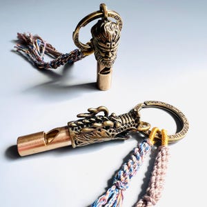 Sun Wukong Brass Whistle Keychain: Copper Dragon Zodiac Pendant - Etsy