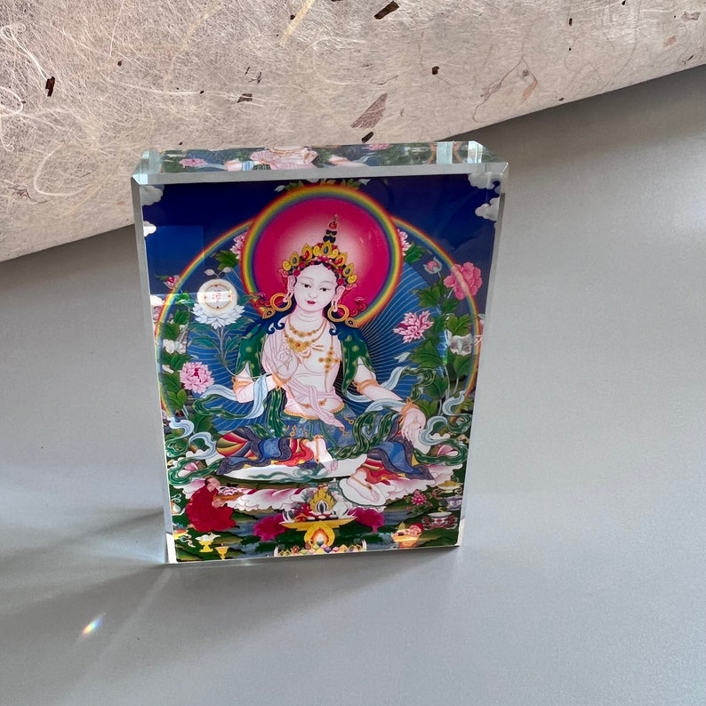 White Tara Dakini Glass Statue: Tibetan Buddhist Art - Etsy