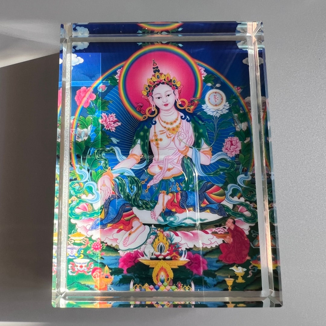 White Tara Dakini Glass Statue: Tibetan Buddhist Art - Etsy