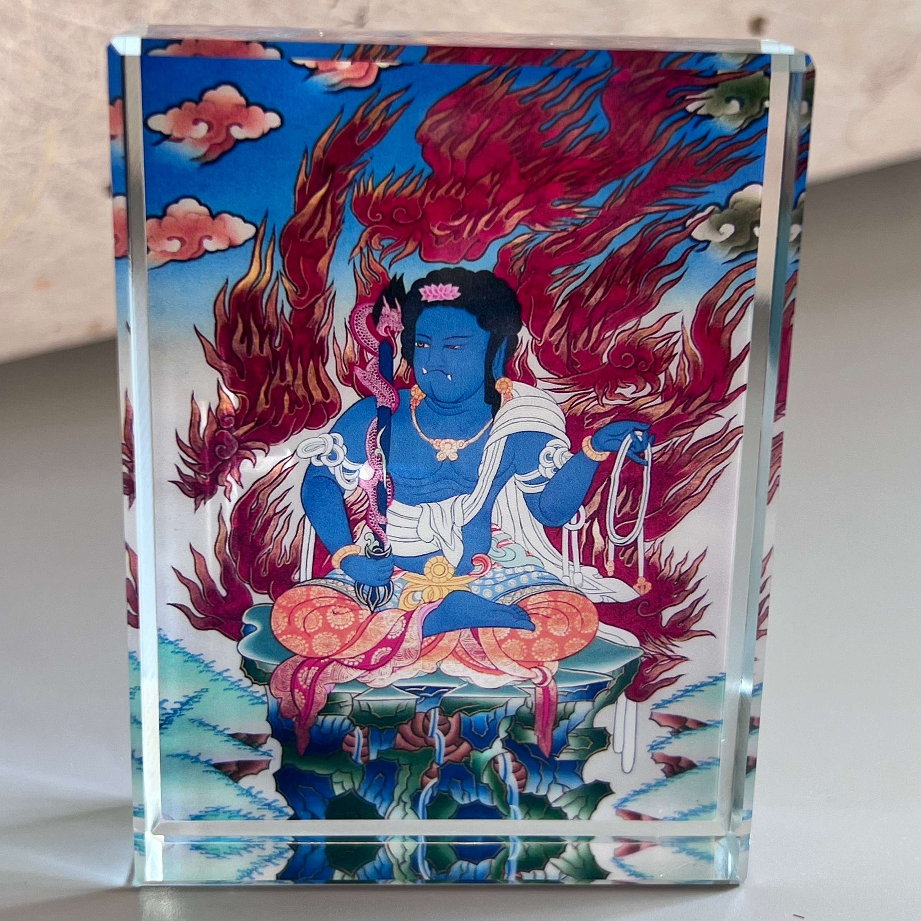 Fudo Myooh Acala Buddhist Metaphysics Painting Art Glass Home Accents ...