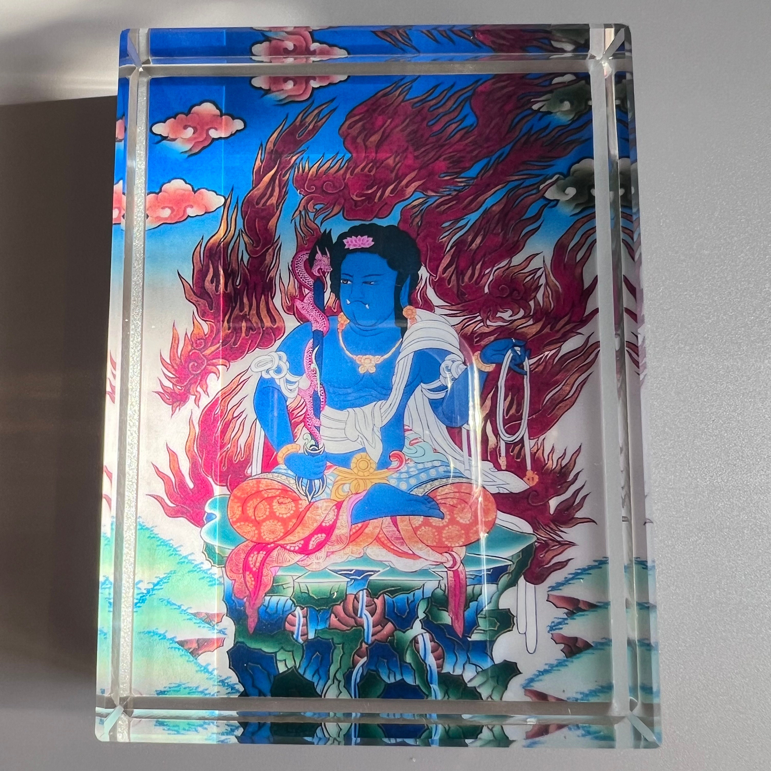 Fudo Myooh Acala Buddhist Metaphysics Painting Art Glass Home Accents ...