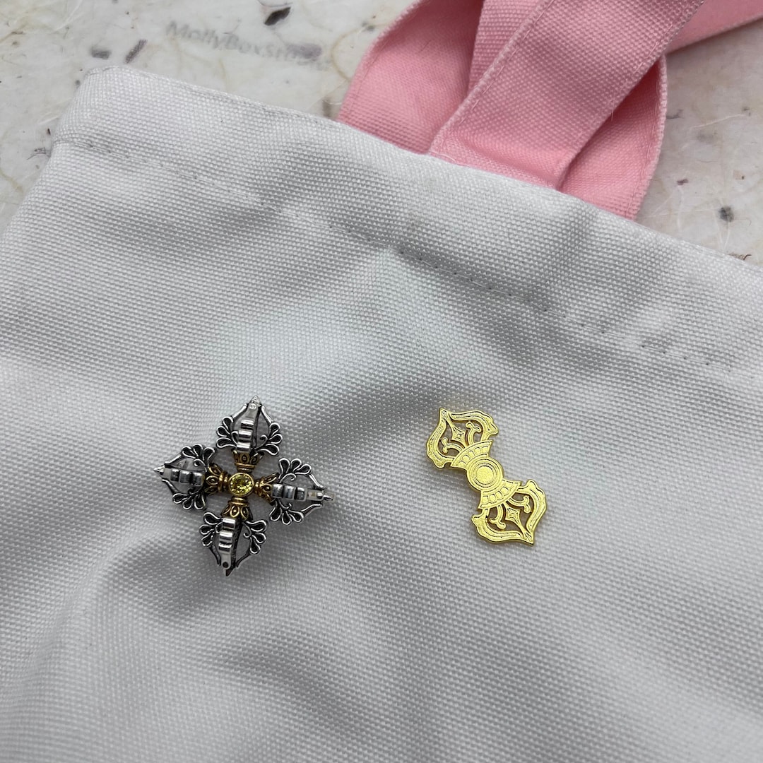 Tibet Tibetan Cross Vajra Badge, Tibetan Double Vajra Cross Pin ...