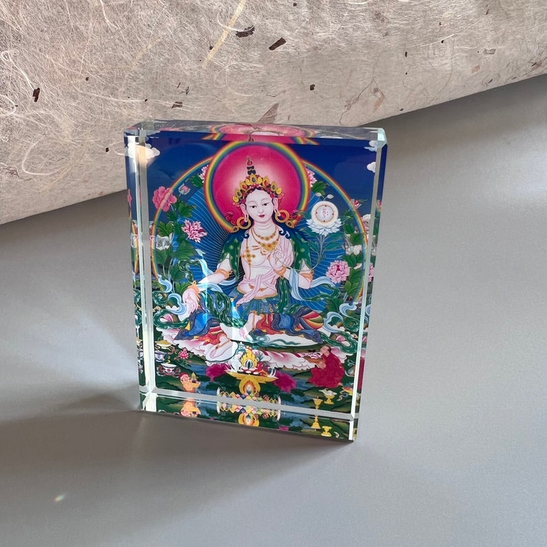 White Tara Dakini Glass Statue: Tibetan Buddhist Art - Etsy