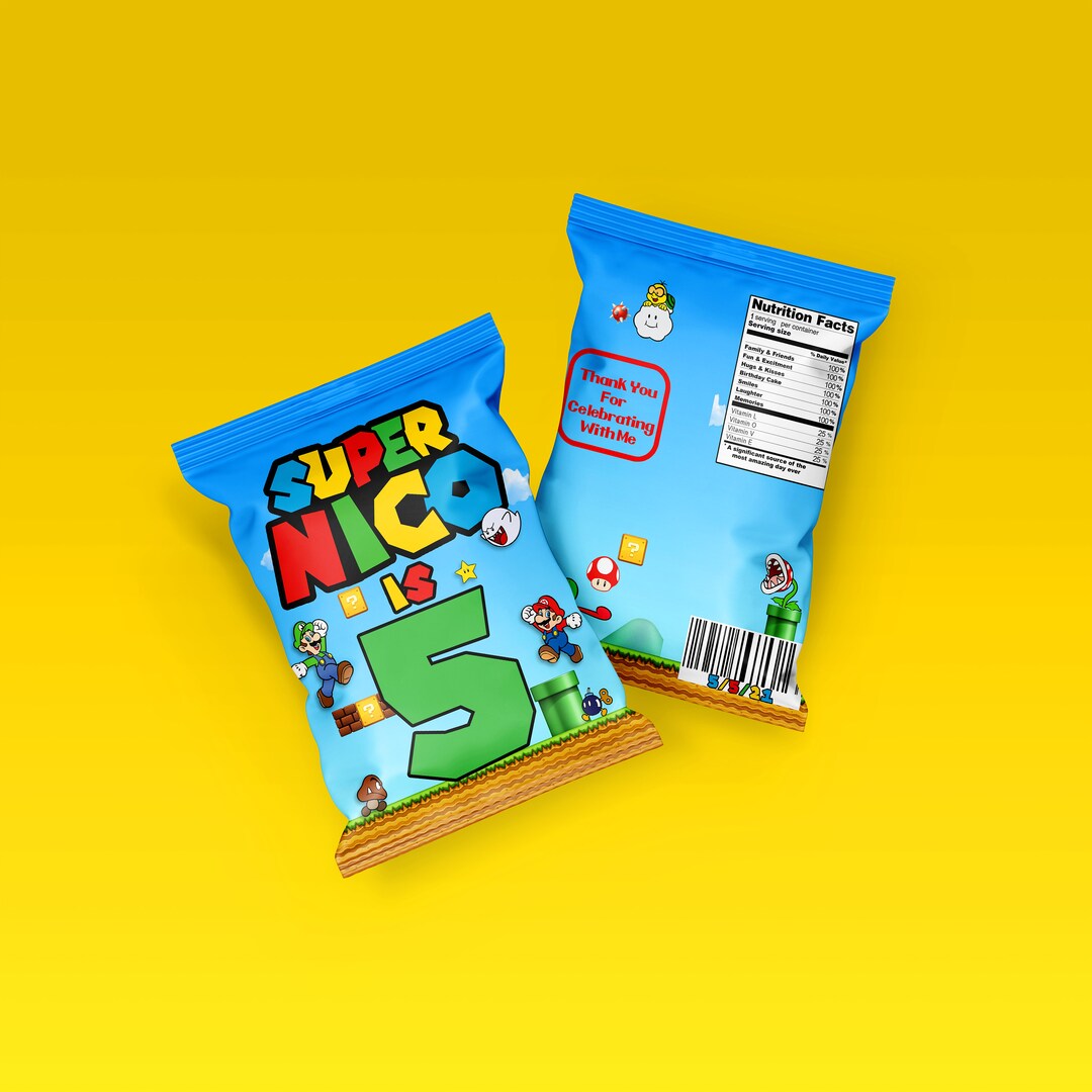 Super Mario Themed Custom Chip / Snack Bag - Etsy