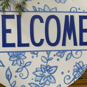 Blue and White Door Hanger - Etsy