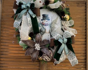 Winter Snowman Wreath Kit - Etsy
