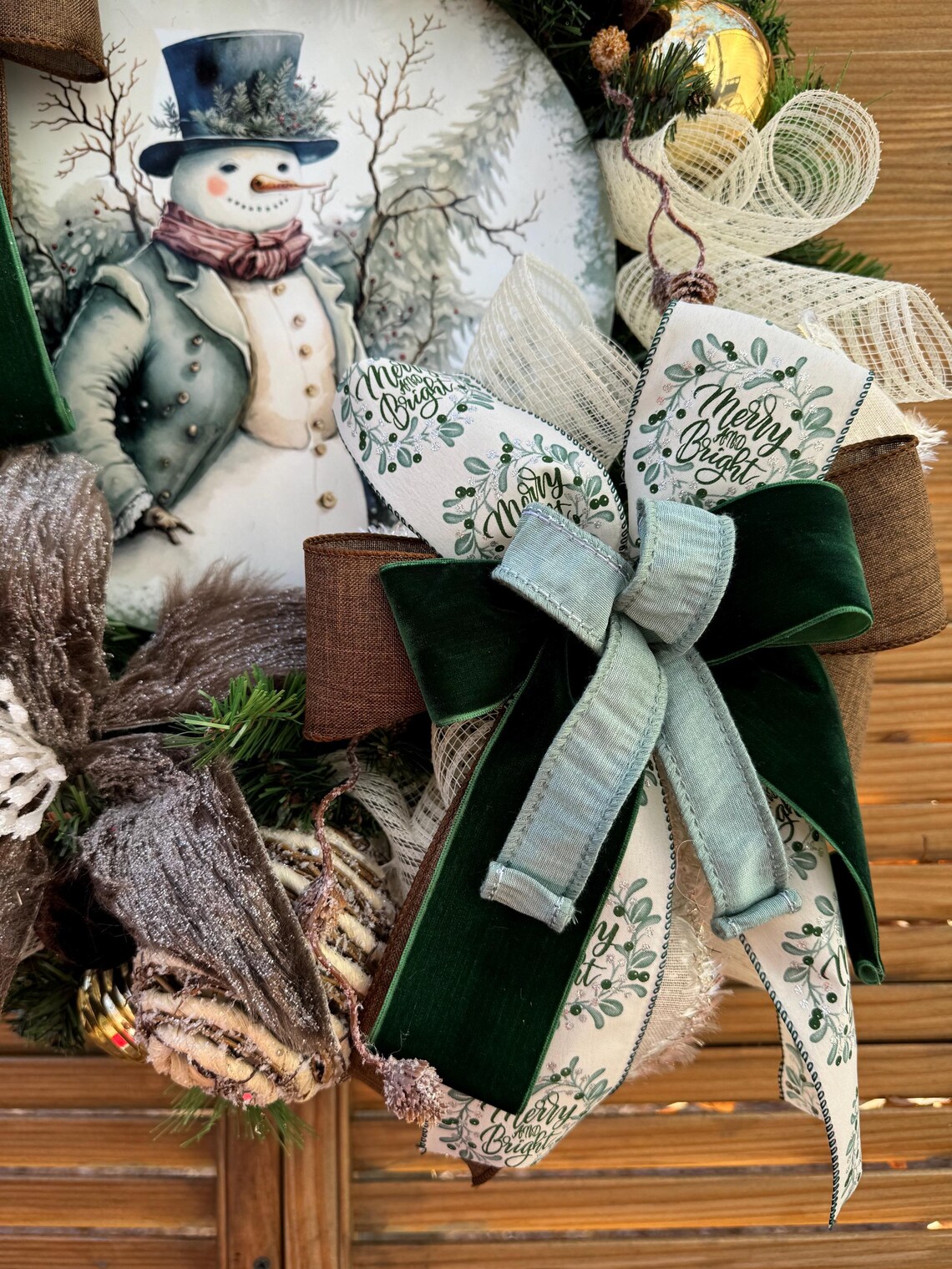 Snowman Wreath - Etsy