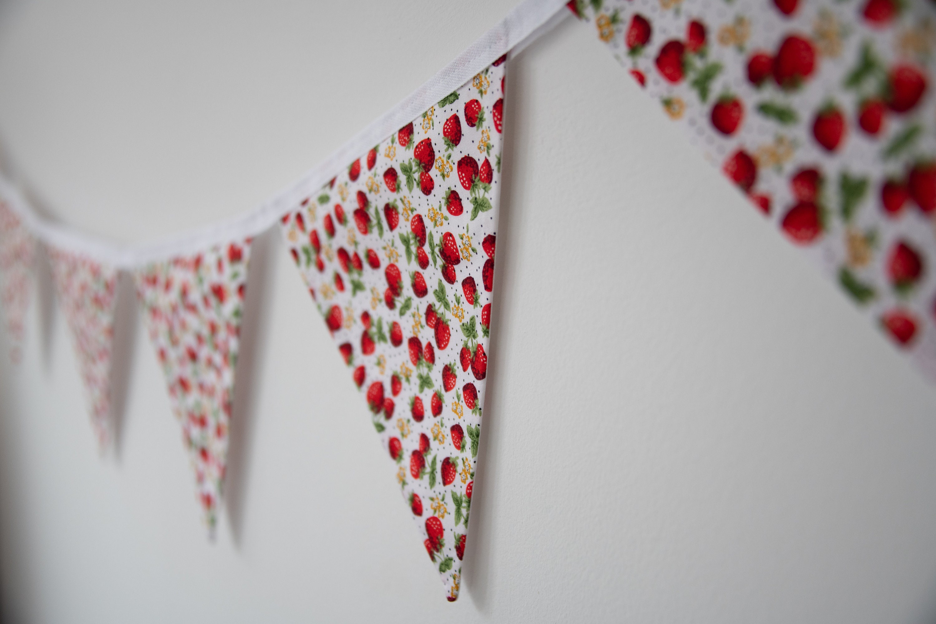 Banderines de fresa Banderines de tela con fresas - Etsy México