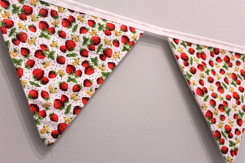 Banderines de fresa Banderines de tela con fresas - Etsy México
