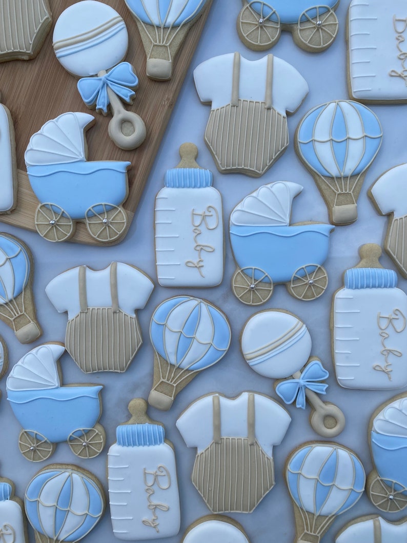 2 Dozen/baby Boy Cookies/hot Air Balloon Cookies/baby Shower Cookies ...