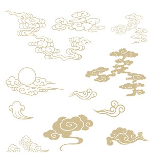 37 Gold Cloud Svg Bundle | Cloud Clipart | Cloud Svg - Etsy