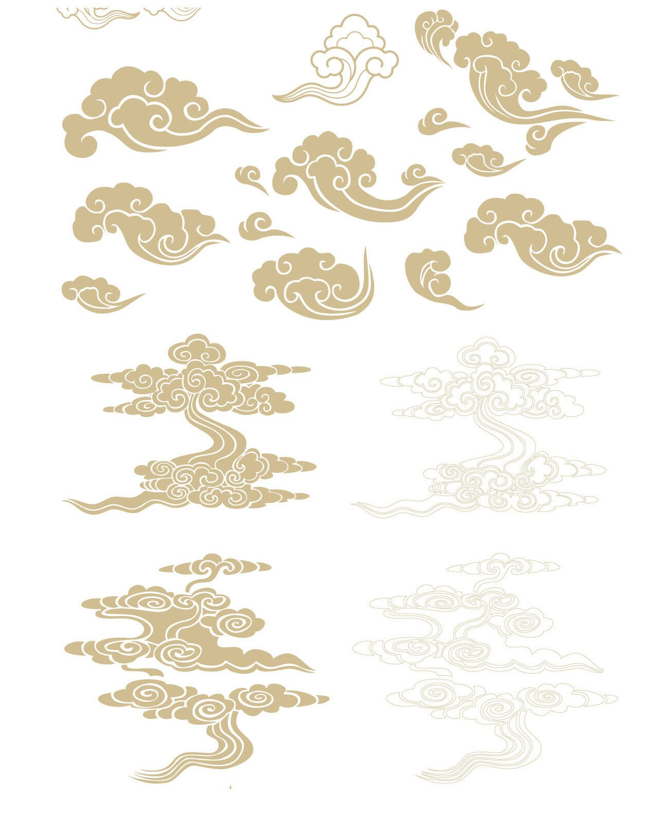 37 Gold Cloud Svg Bundle | Cloud Clipart | Cloud Svg - Etsy