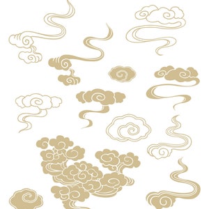 37 Gold Cloud Svg Bundle | Cloud Clipart | Cloud Svg - Etsy