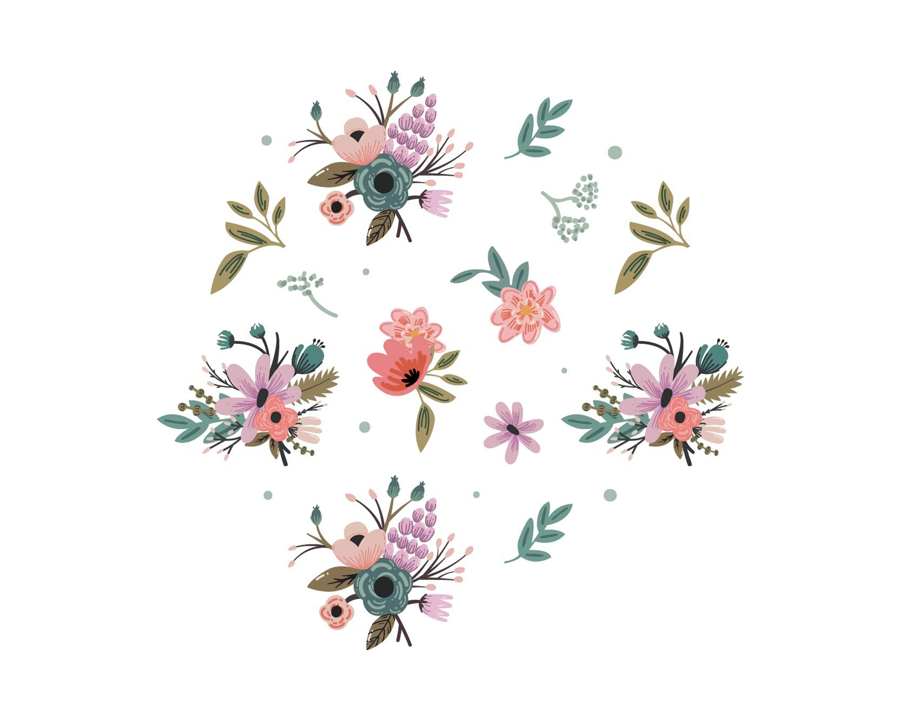 57 Colorful Flower Svg Bundle, Flowers Clipart, Leaves Svg, Cosmetic ...