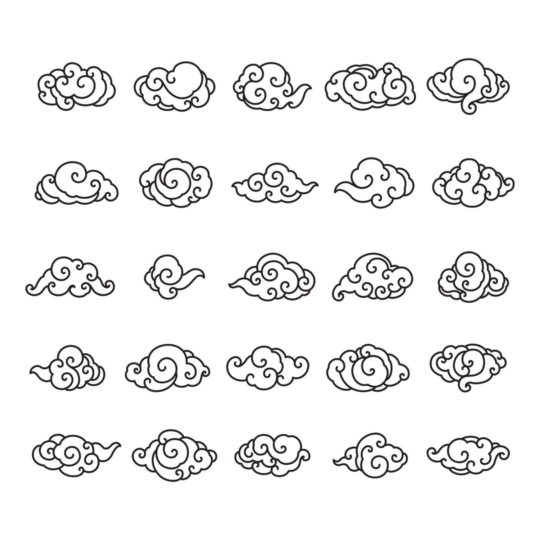 25 Cloud Svg Bundle | Cloud Clipart | Cloud Svg - Etsy