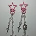 Pink Starry Skies Keychain Handmade Dangle Beaded Pink Star Chain ...