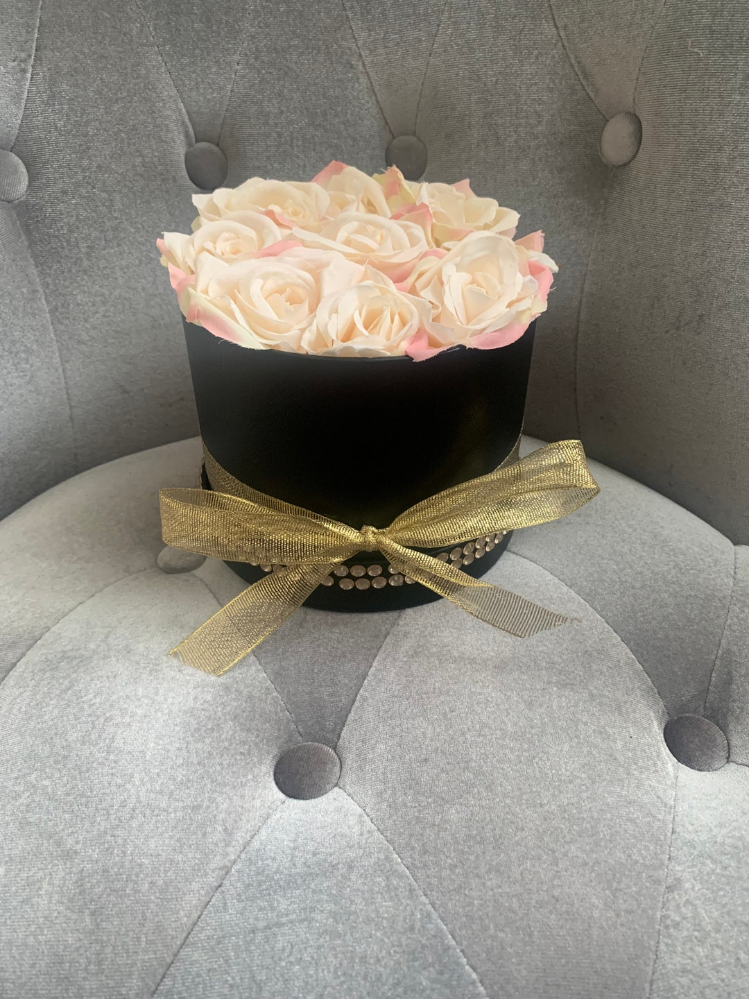 Black and Gold Rose Box - Etsy