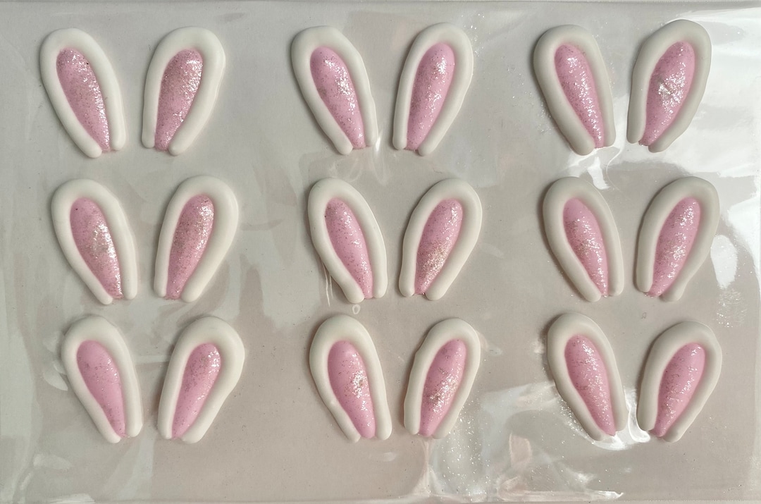 Royal Icing Bunny Ears / Bunny Ears Sprinkles / Easter Tranfers - Etsy