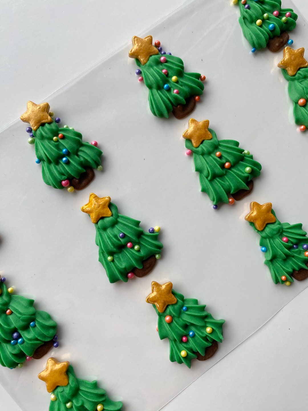 12 Royal Icing Christmas Trees Tranfers - Etsy