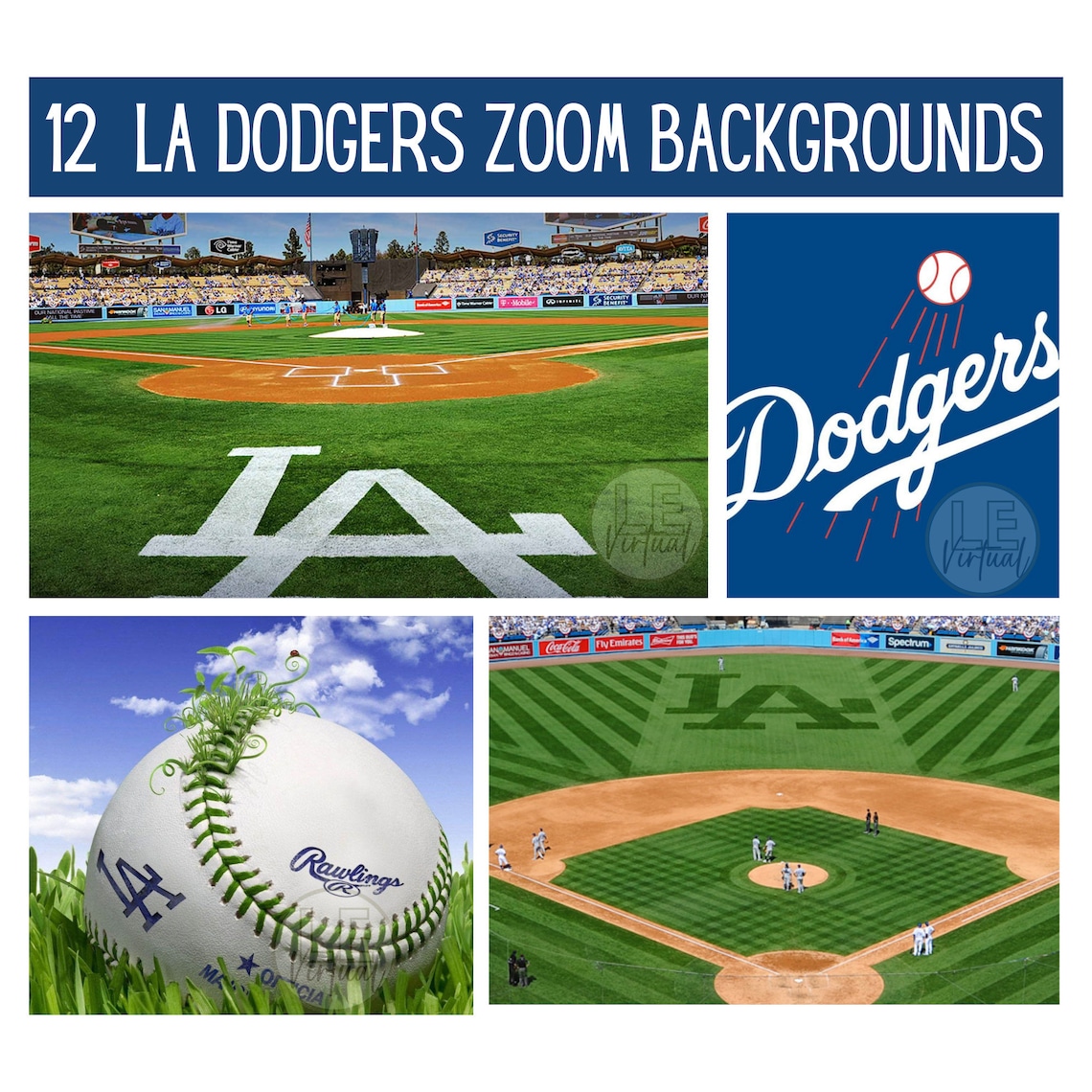 12 LA DODGERS STADIUM Zoom Backgrounds-zoom Meeting Virtual | Etsy