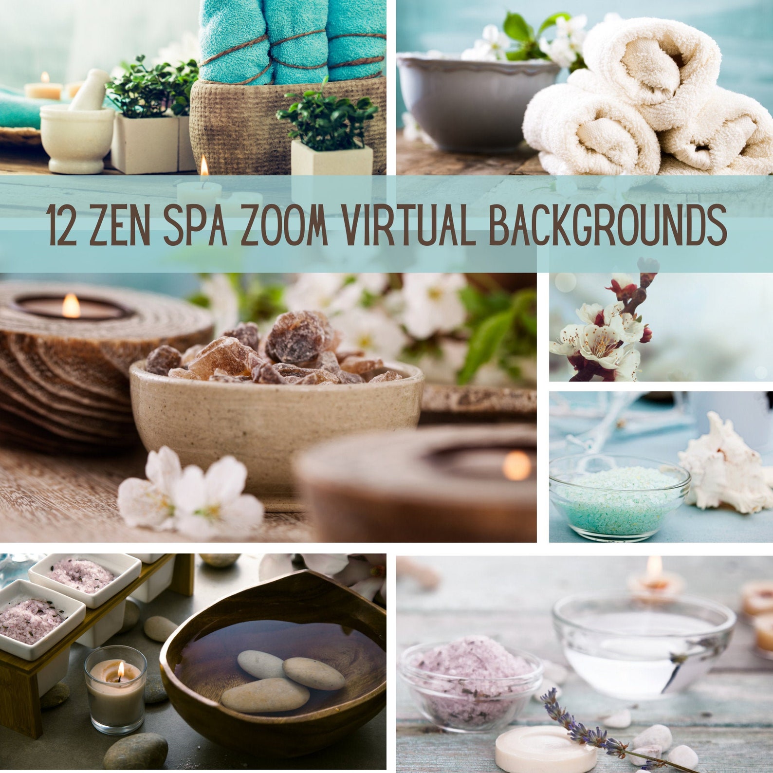 12 ZEN SPA Virtual BACKGROUNDS Zoom Meeting Virtual - Etsy