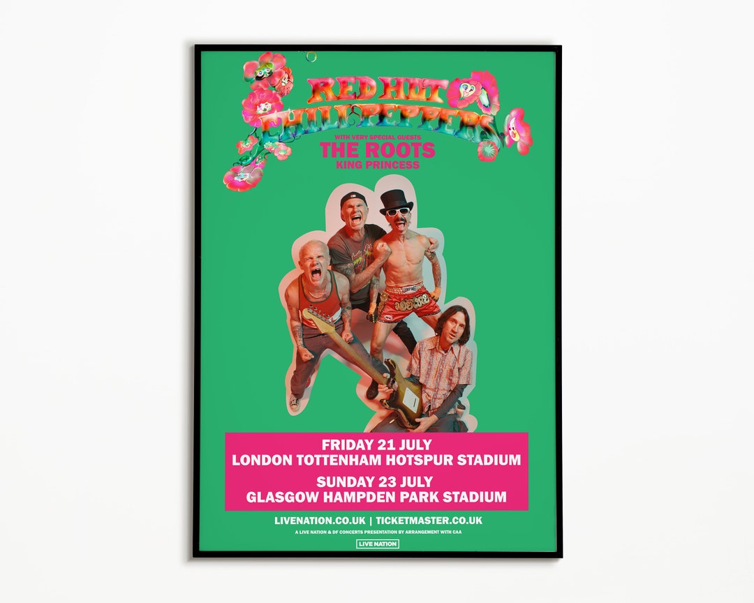 Red Hot Chili Pepper Concert Poster, RHCP Print, Unlimited Love Album ...