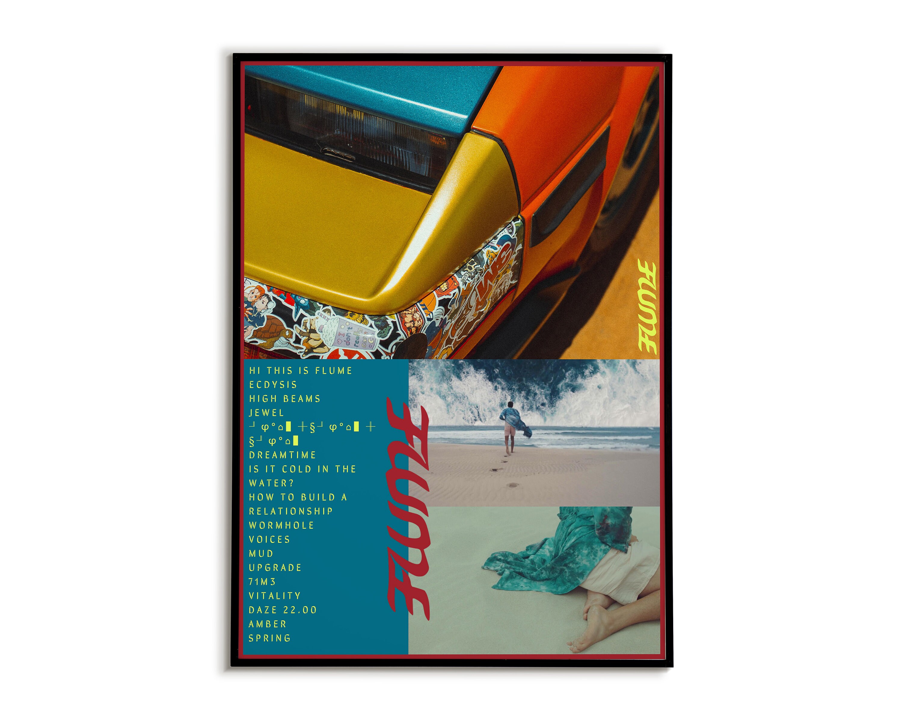 Flume Poster, Hi This is Flume Tracklist Poster, Dance Music Art, DJ ...