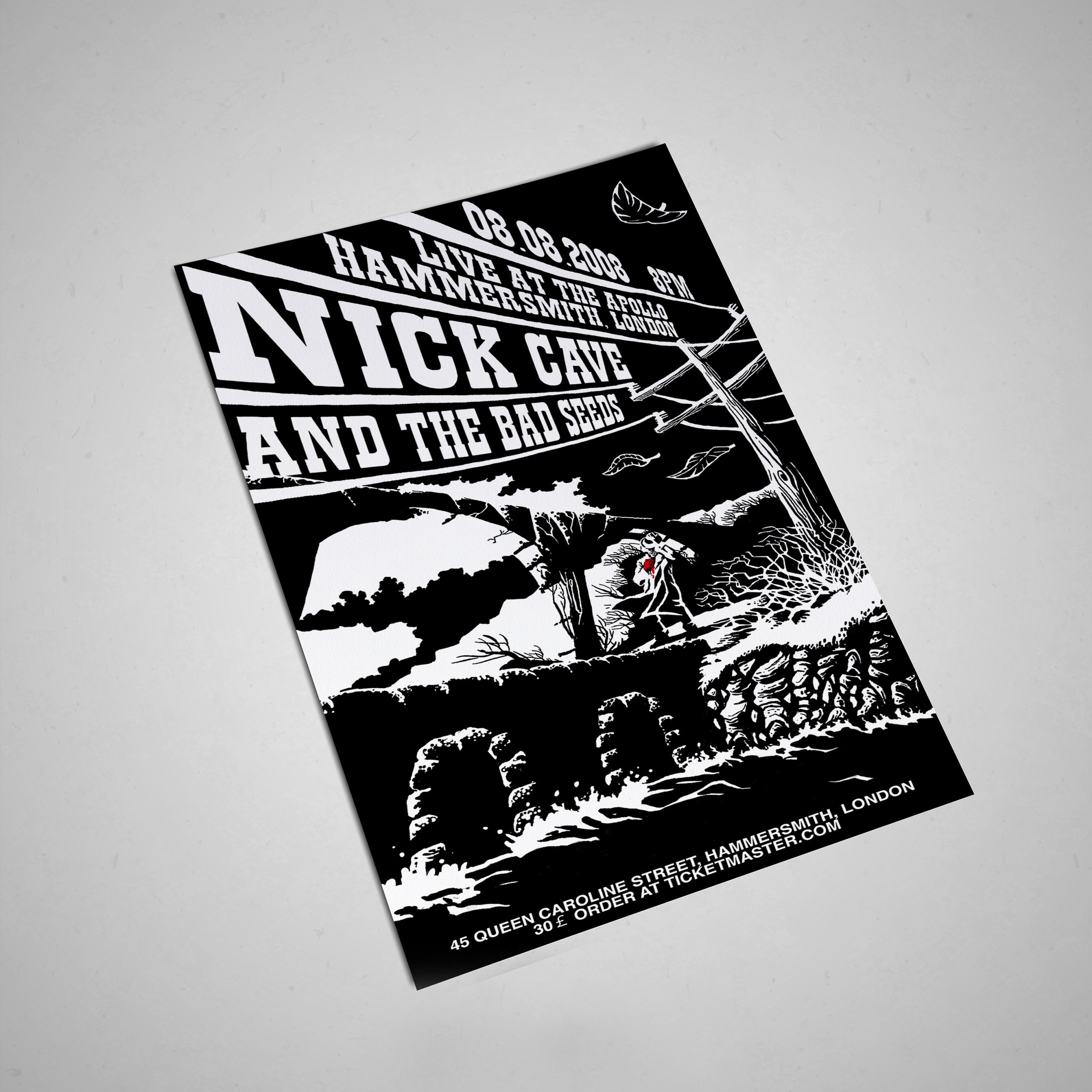 Nick Cave and the Bad Seeds Concert Poster: Apollo Hammersmith, London ...